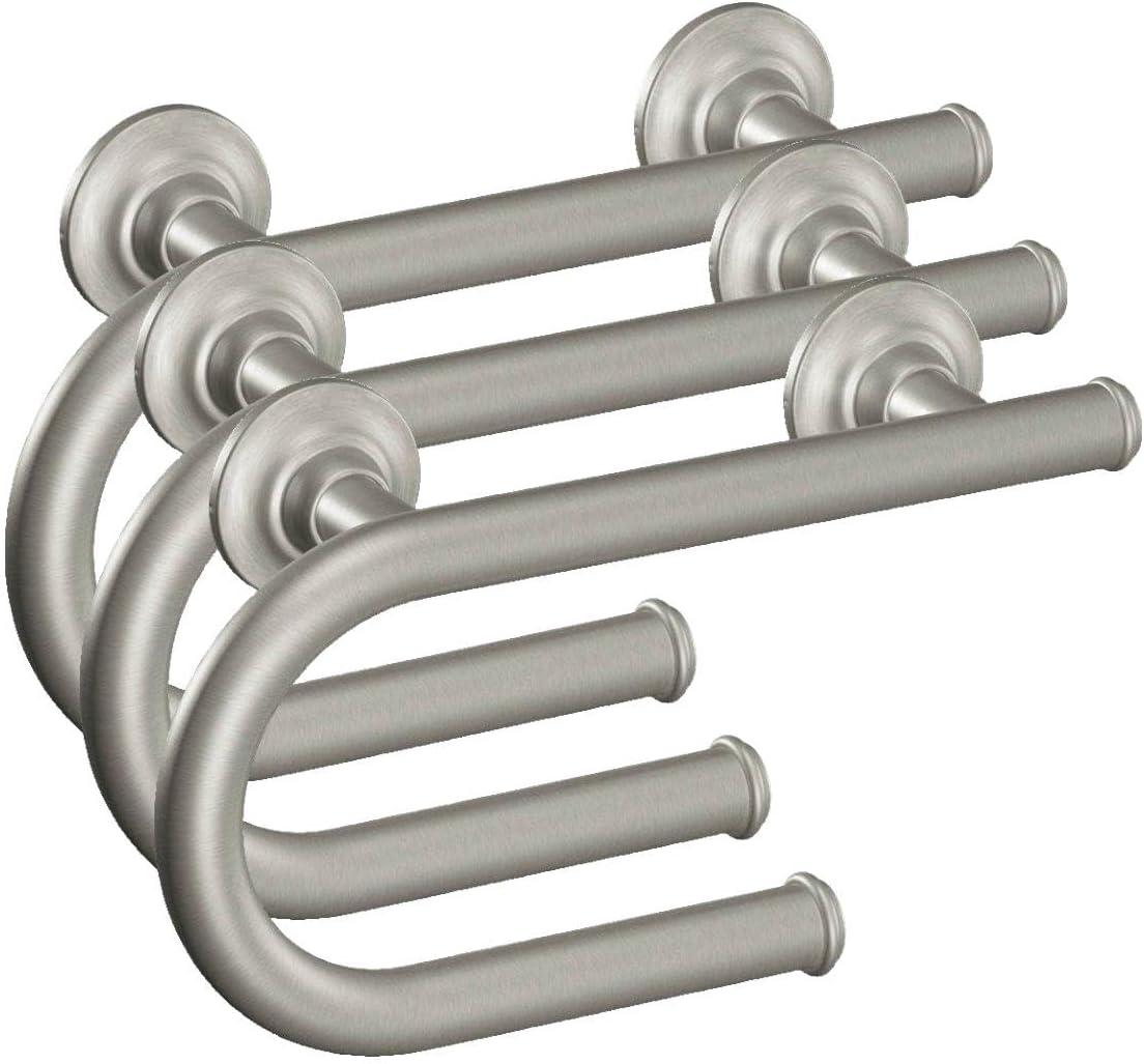 Moen Brushed Nickel Bathroom Safety 8-Inch Wall Mounted Grab Bar with ...