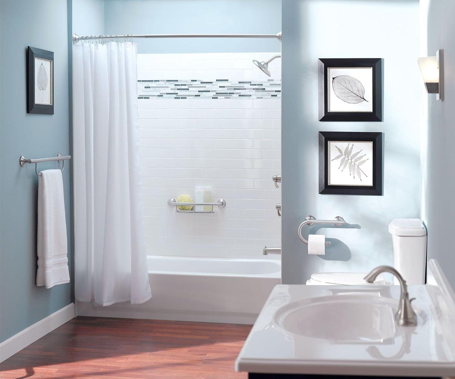 Moen Brushed Nickel Bathroom Safety 8-Inch Wall Mounted Grab Bar with ...